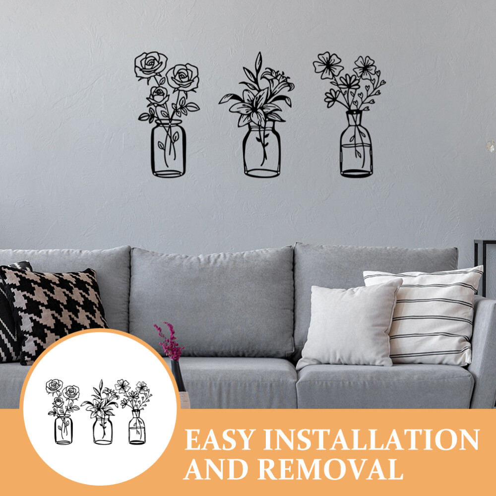 12 Stück Wandkunst Blumen Silhouette Wandbehang Blumendekoration Moderner Stil | eBay