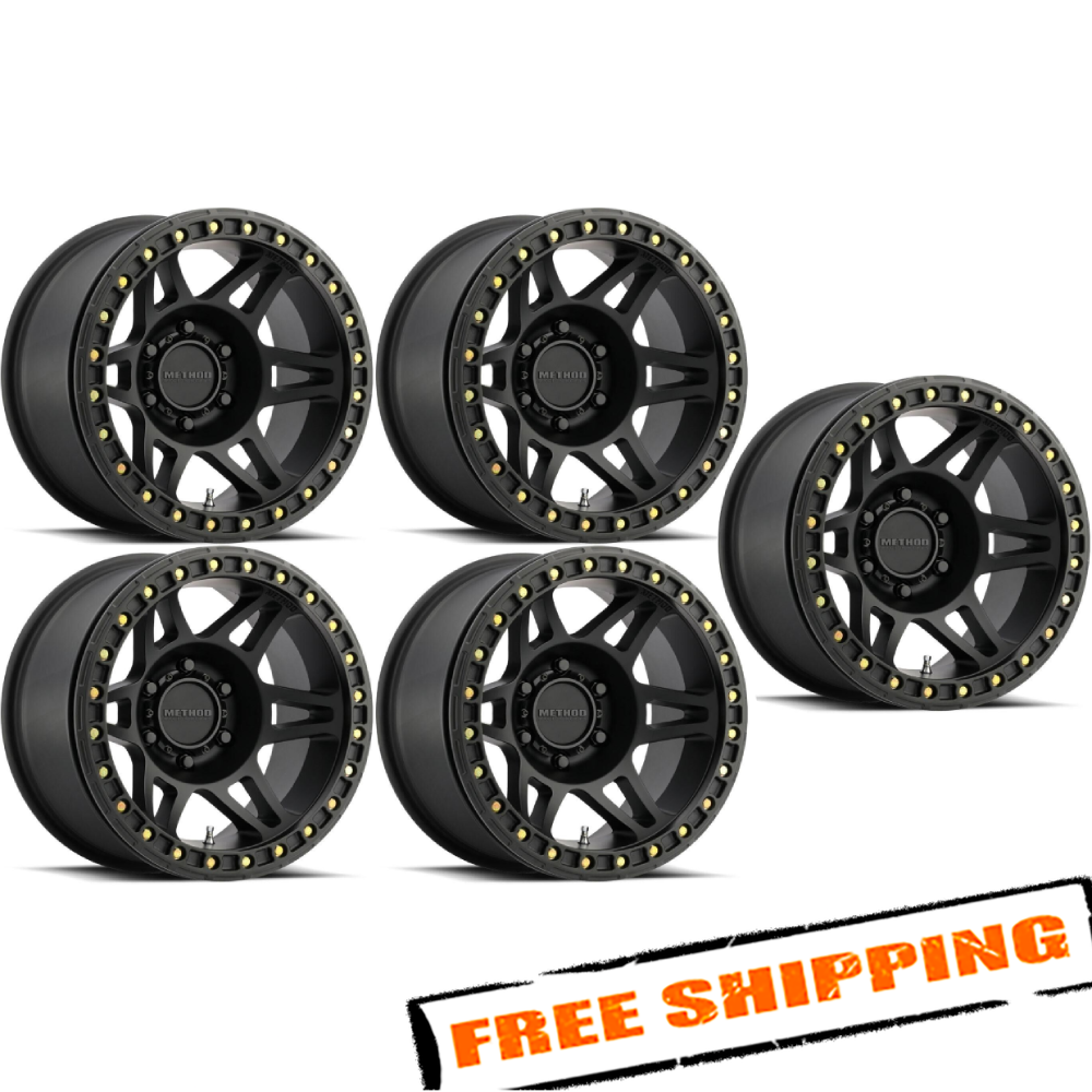 Method Race Wheels Set of 5 17x9 6x139.7 -44mm MR106 Beadlock Matte ...