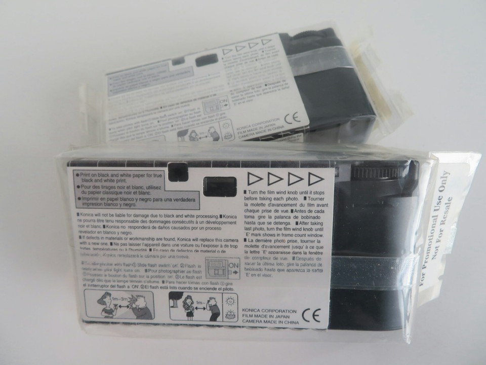 2 Sealed Konica ISO 400 Black & White 18 Exp Vintage Disposable Promo ...
