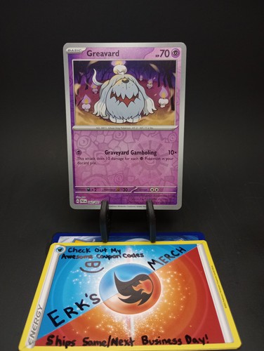 Greavard 042/091 Paldean Fates Reverse Holo Common Pokemon Card | eBay