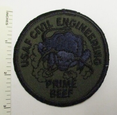 US AIR FORCE CIVIL ENGINEERING PRIME BEEF PATCH (Blue Bull) Subdued ...