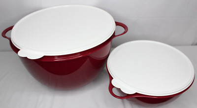 Tupperware Thatsa Bowl 2-Pc Set Jumbo 59 Cup Mega & Medium 19 Cup w ...
