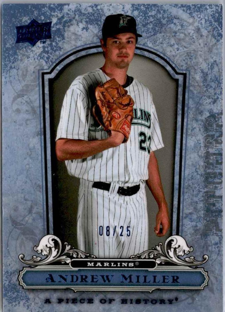 2008 Upper Deck A Piece of History - Andrew Miller #39 Blue /25 for ...