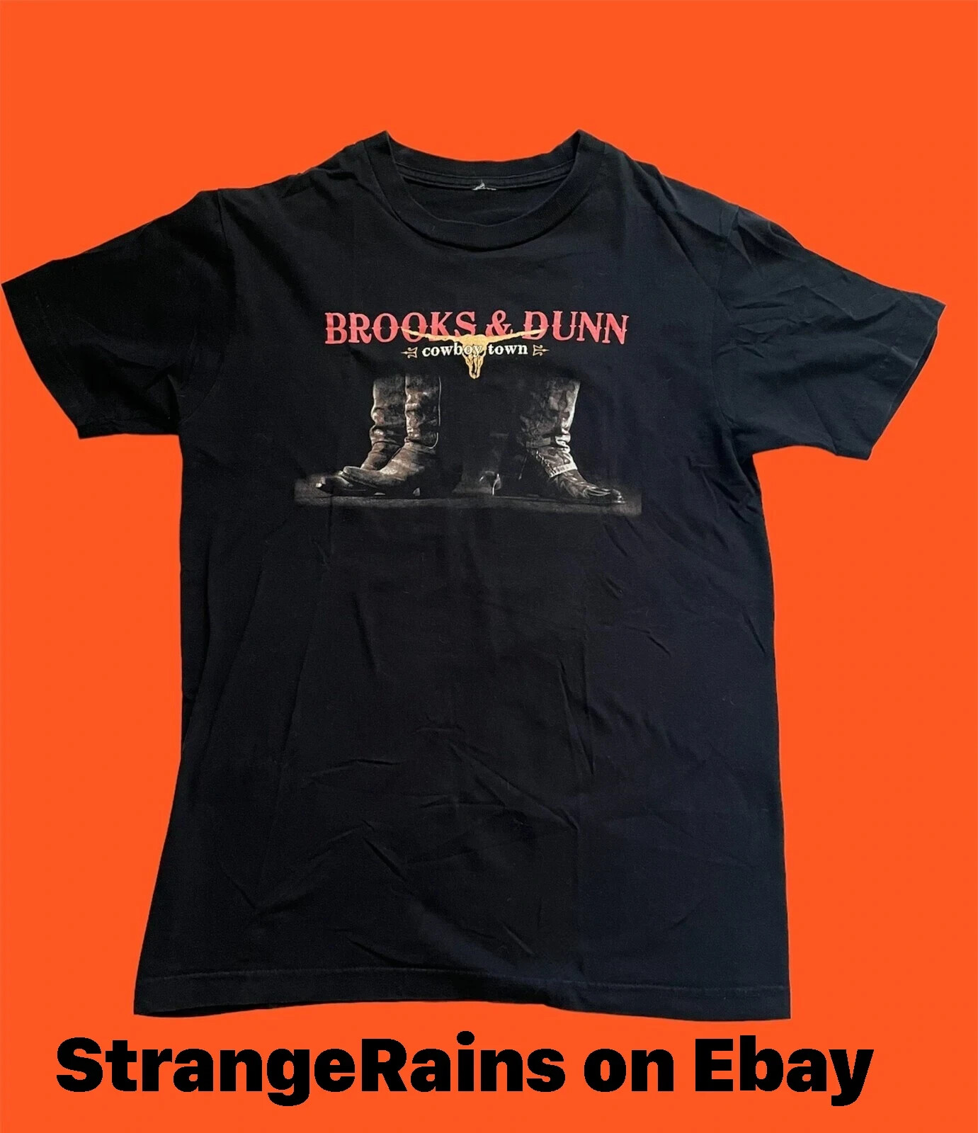 Brooks & Dunn Cowboy Town Tour Band Shirt (Small) EXC… - Gem