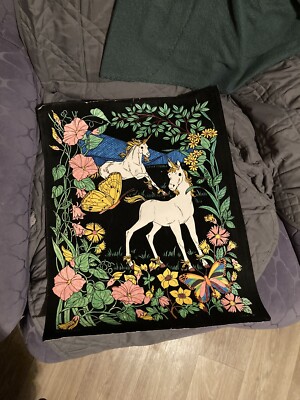 Western Graphics Corporation Velvet Black Light Poster Unicorns by ...