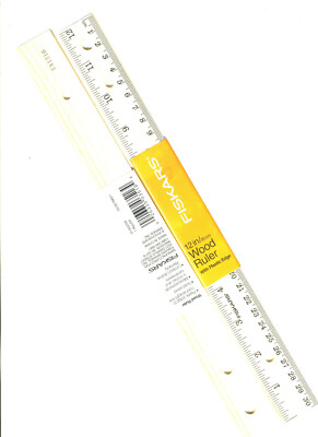 NEW 2 PACK FISKARS WOOD 12 INCH SCHOOL WOODEN STANDARD 12" 30MM RULER ...