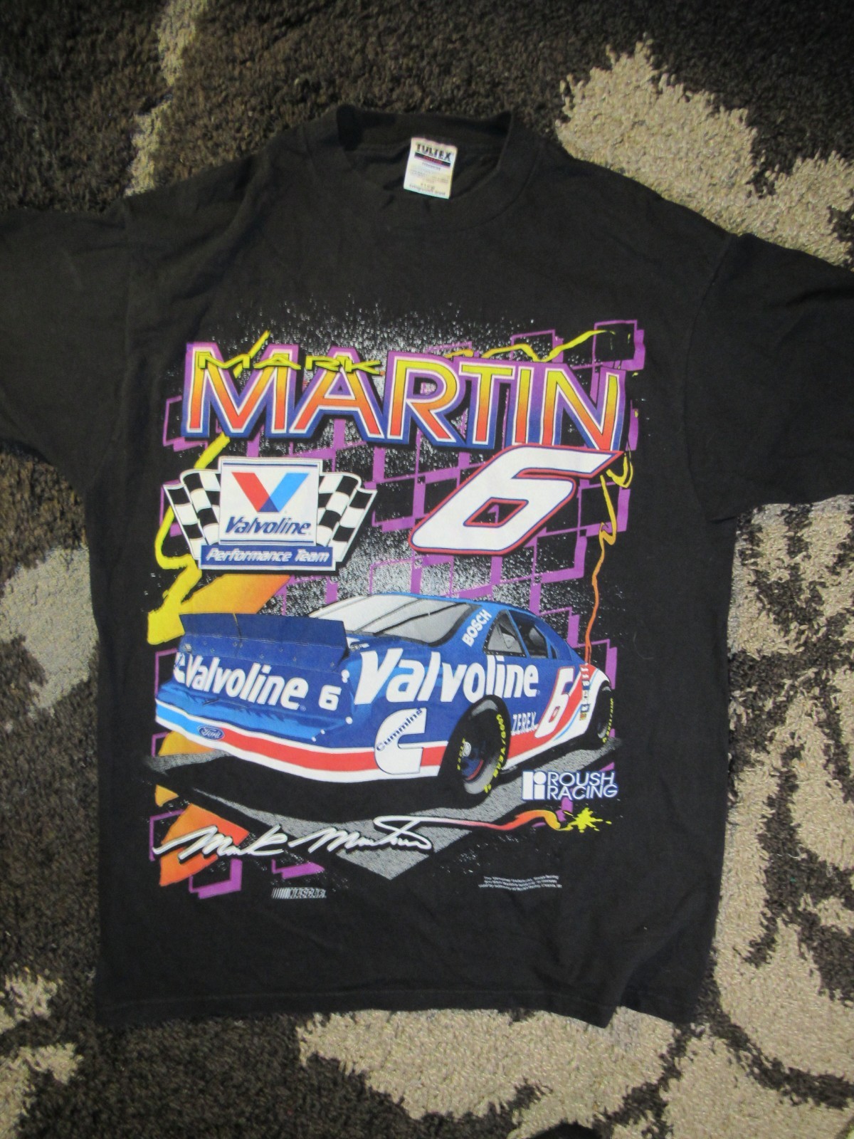 Vintage Mark Martin NASCAR Graphic Racing Double Side… - Gem