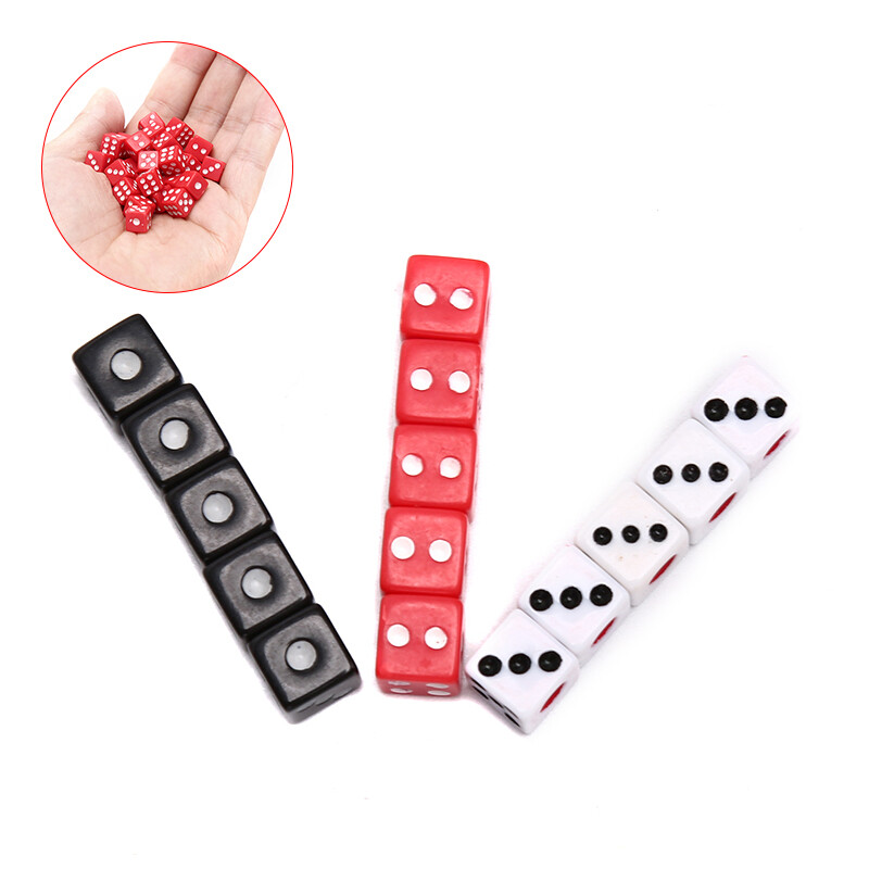 50pcs Dices Gaming Dice Standard Six Sided Dice Birthday Parties Board ...