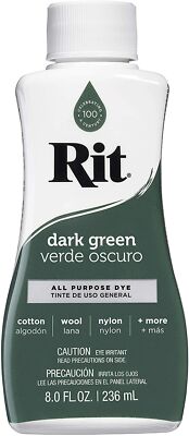 Rit 01794000701 Liquid Fabric Dye, 8-Ounce, Dark Green, 8 Fl Oz (Pack ...