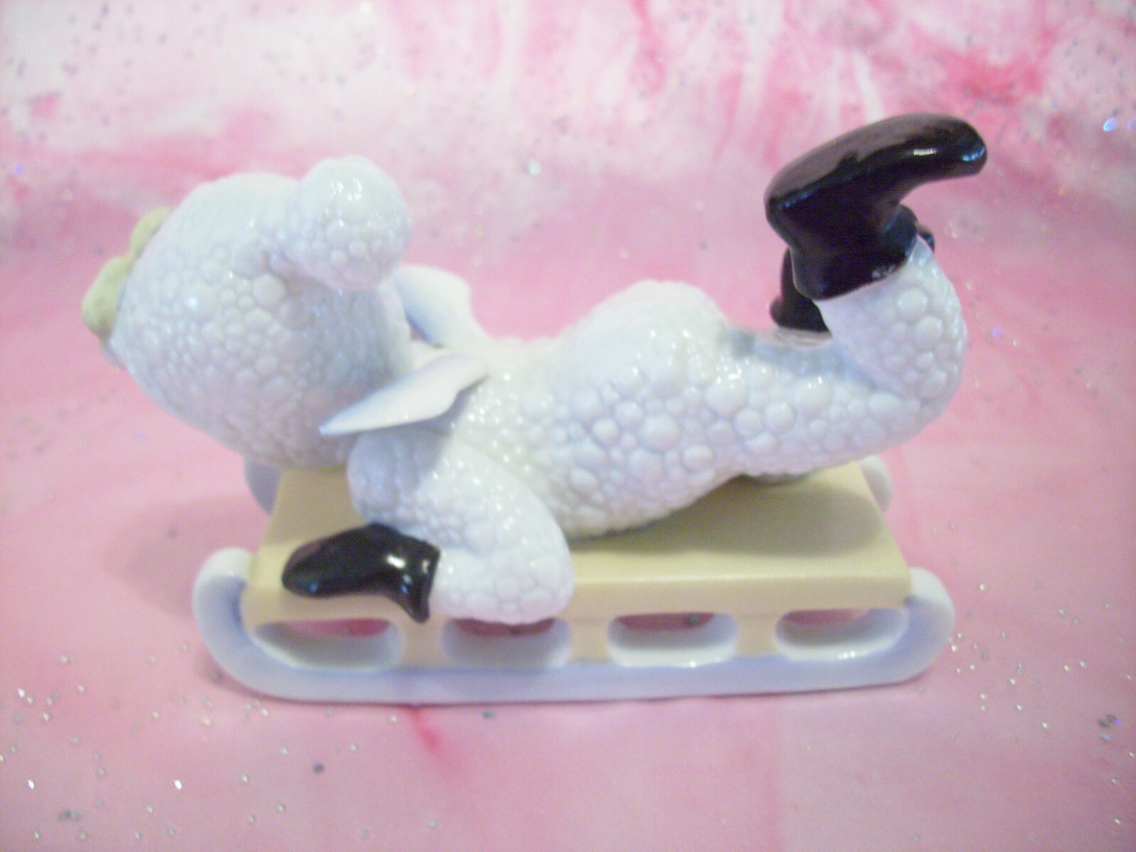 🎁i💗 Vtg Christmas Sledding Skiing Snow Baby Angel Japan Figurine | eBay