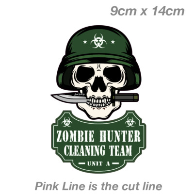 Zombie Hunter Cleaning Team badge Laptop , Car Decal Sticker | eBay