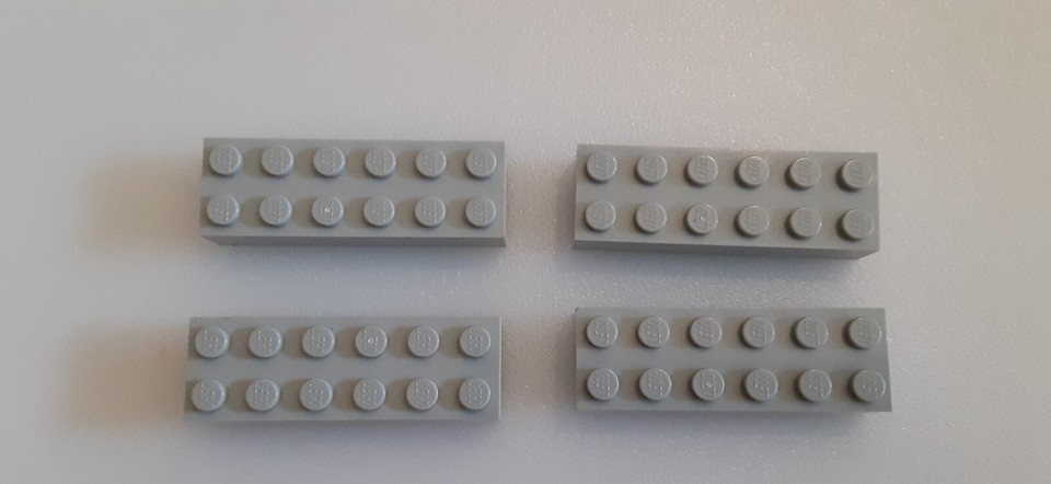 Lego Parts - Brick 2x6 (#2456) - Light Bluish Gray - (4) | eBay