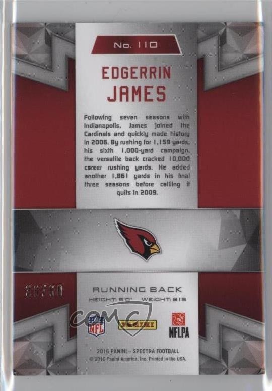 2016 Panini Spectra Neon Blue /60 Edgerrin James (Cardinals) #110 HOF ...