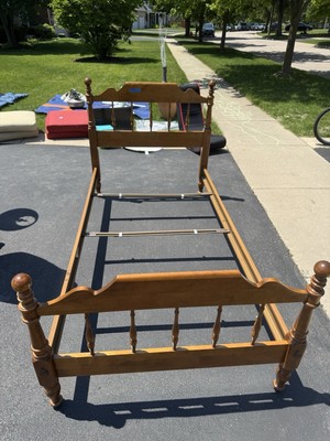 Ethan Allen Furniture Lot, Pair Of Twin Beds, Night Stand, Bench | eBay