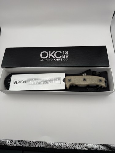 Ontario Knife Company OKC RAT-7 Fixed Blade Knife 1095HC Micarta Handle ...