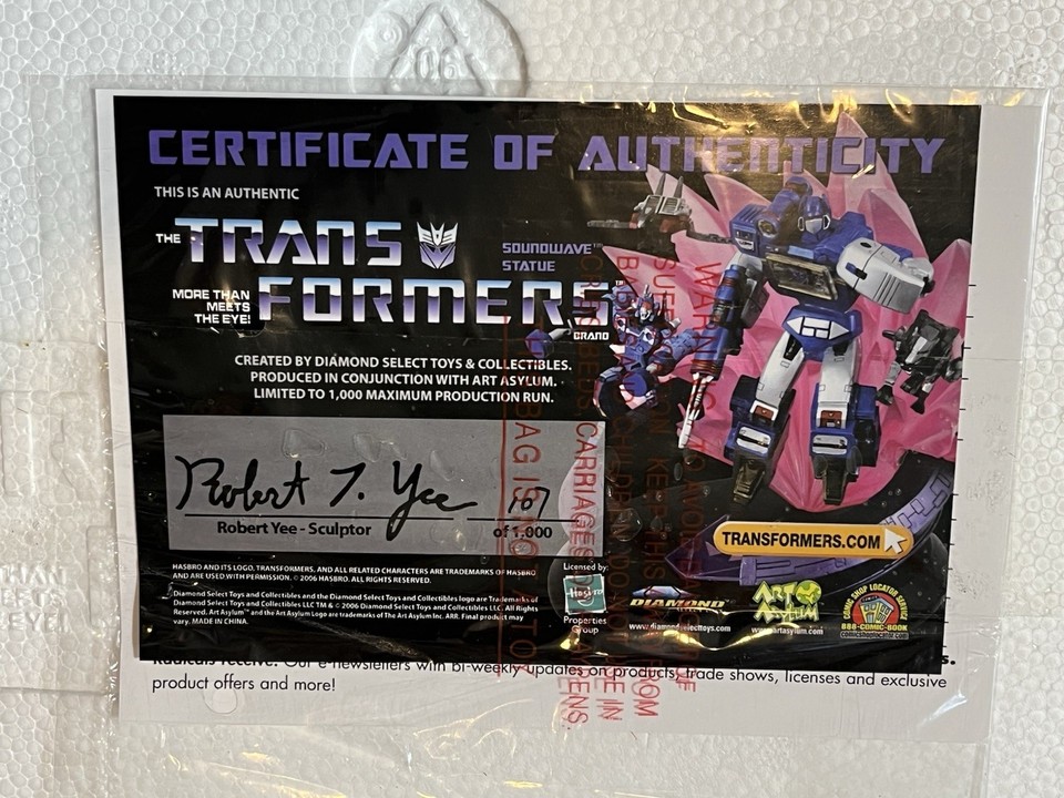 NEW Transformers Soundwave Statue Spacebridge 2006 Diamond Select 19 ...