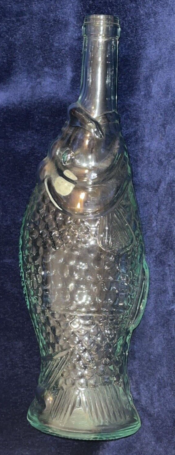 Vintage Glass Fish Wine Bottle 75CL3 13.5" Tall EMPTY Fish Shaped ...