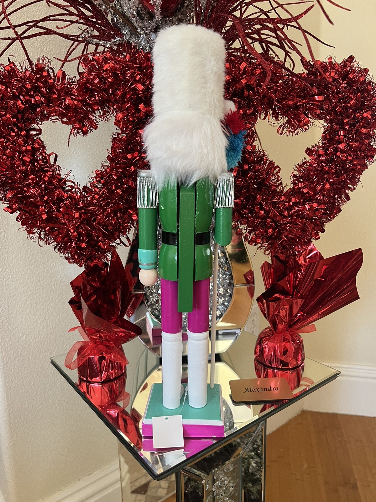 16 Inch Green & Pink Nutcracker Soldier Winter Holiday Christmas ...