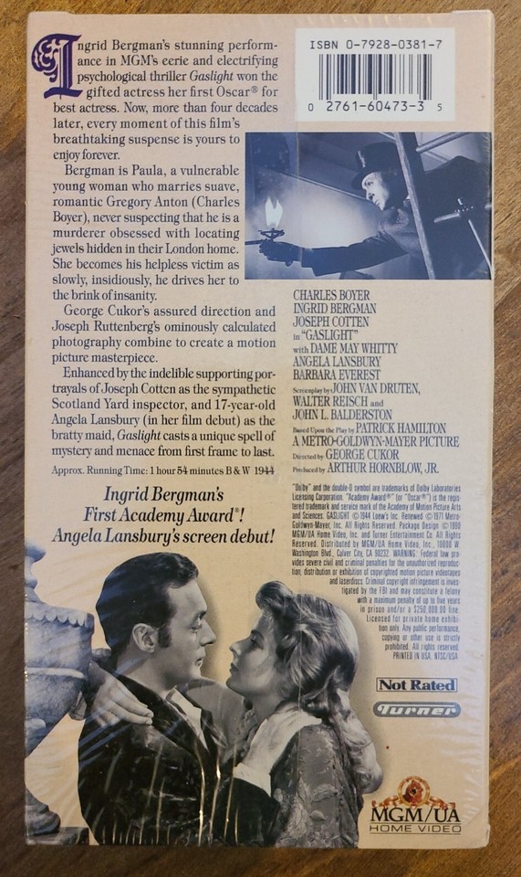 Gaslight (VHS, 1990) SEALED D3 27616047335 | eBay