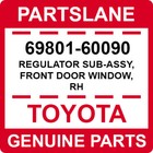 69801-60090 Toyota OEM Genuine REGULATOR SUB-ASSY, FRONT DOOR WINDOW ...