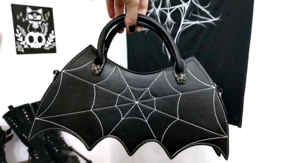 Batwing Spider Web Purse Crossbody Bag Handbag Goth Gothic Halloween ...