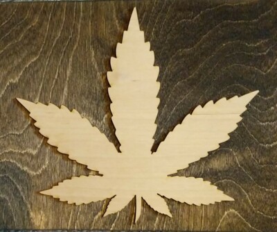 Wood Cutout Plain Wood Pot Leaf Art Craft Supplies 7.5 x 8.25 ...