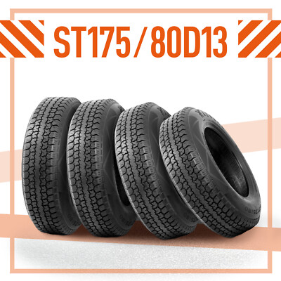 Premium Trailer Tires 175 80 13 ST175/80D13 6Ply Load Range C Tubeless ...