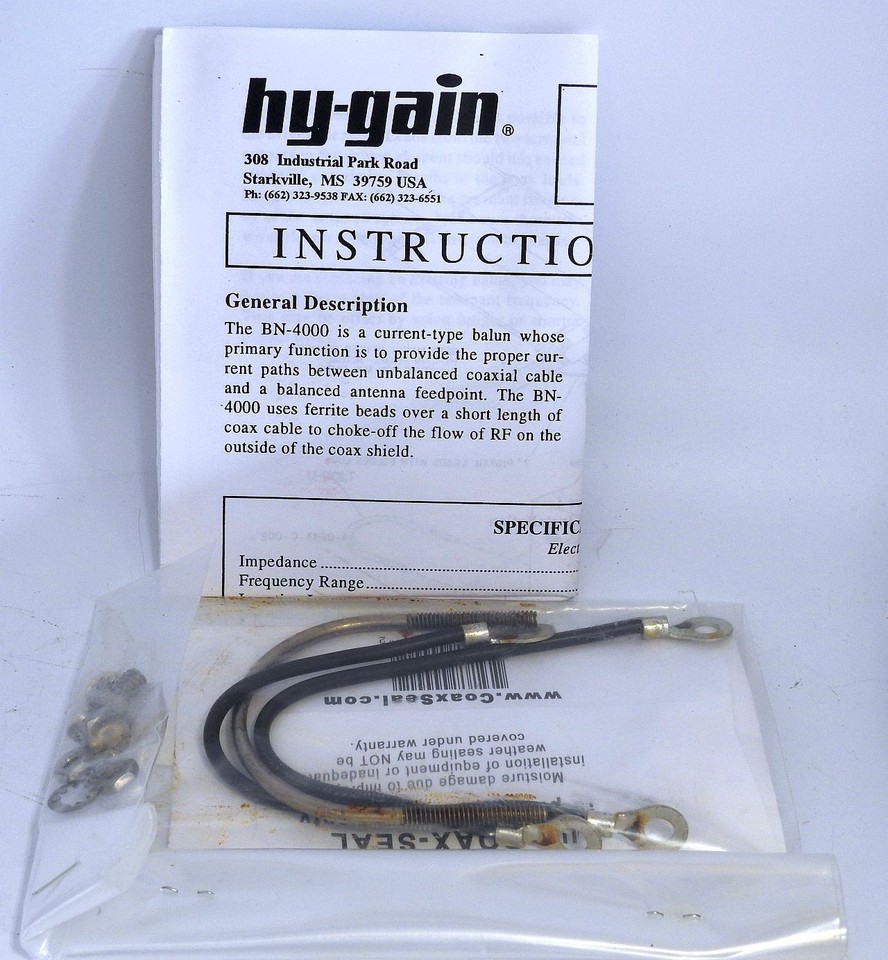 SAVE 40% NEW & UNUSED HY-GAIN BN-4000B HEAVY DUTY 1:1 BALUN HANDLES ...