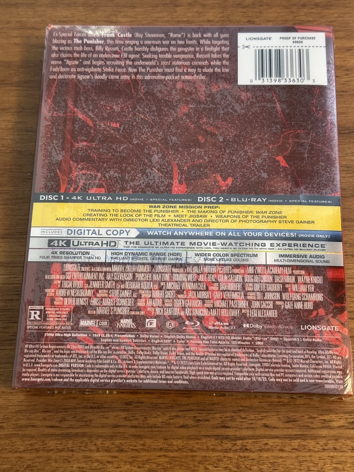 Punisher War Zone 4K Ultra HD Blu-ray Best Buy Limited Edition ...