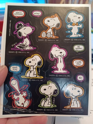 Vintage Hallmark Snoopy Sticker Sheets 2 Sheets Please READ | eBay