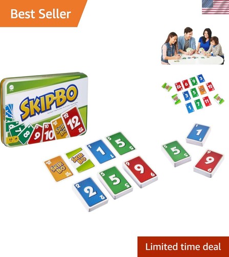 Skip-Bo Game in Stylish Storage Tin - Perfect for Parties & Family Fun ...