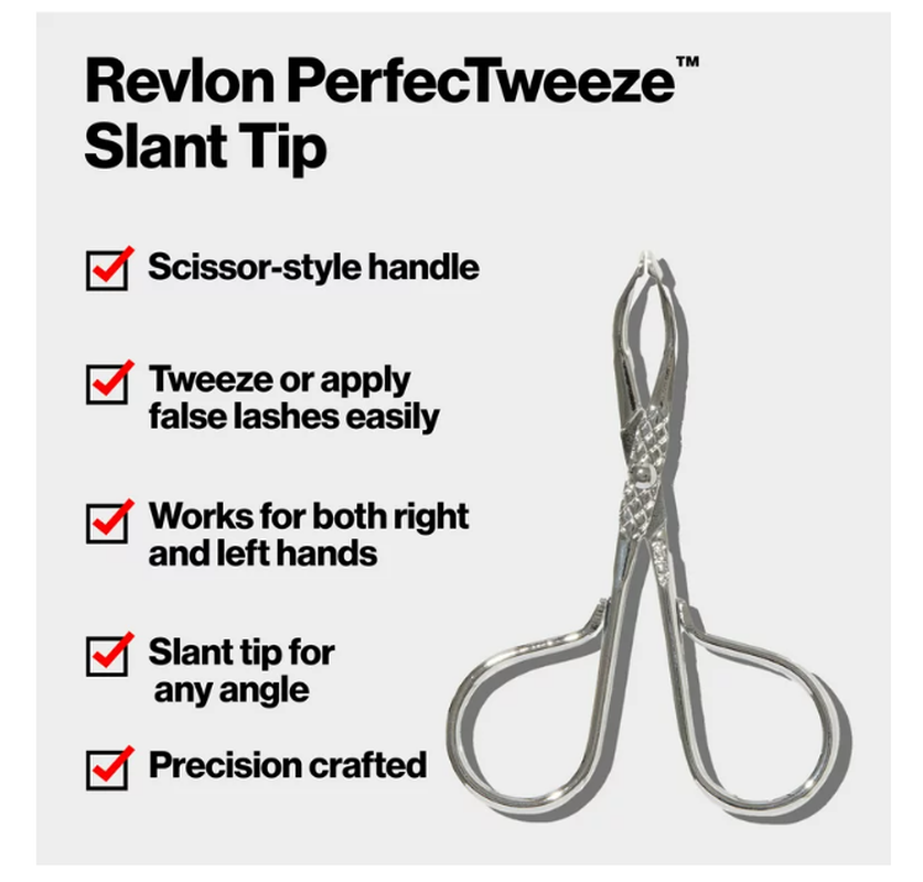 Revlon Perfect Tweeze Slant Tip Tweezer with Easy Scissor Handle ...