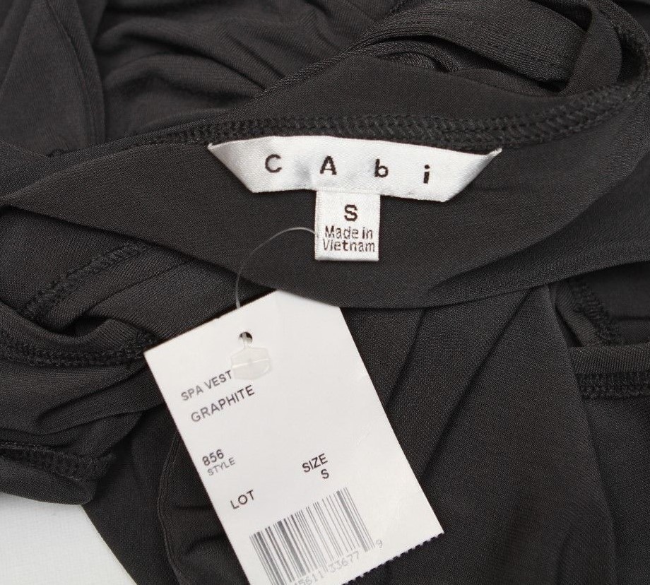 NWT CAbi Spa Vest Draped w/Pockets Gray Tie at Waist Sz S | eBay