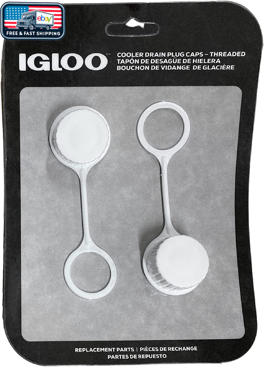 Igloo Cooler Threaded Cap with Plastic Tether for 72Qt+ Models, Leak ...
