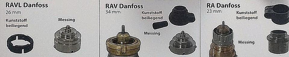 ⭐️ 💯% 🔝 1 x Adapter RAV 34mm Danfoss auf Thermostat M30x1,5mm Fritz ...