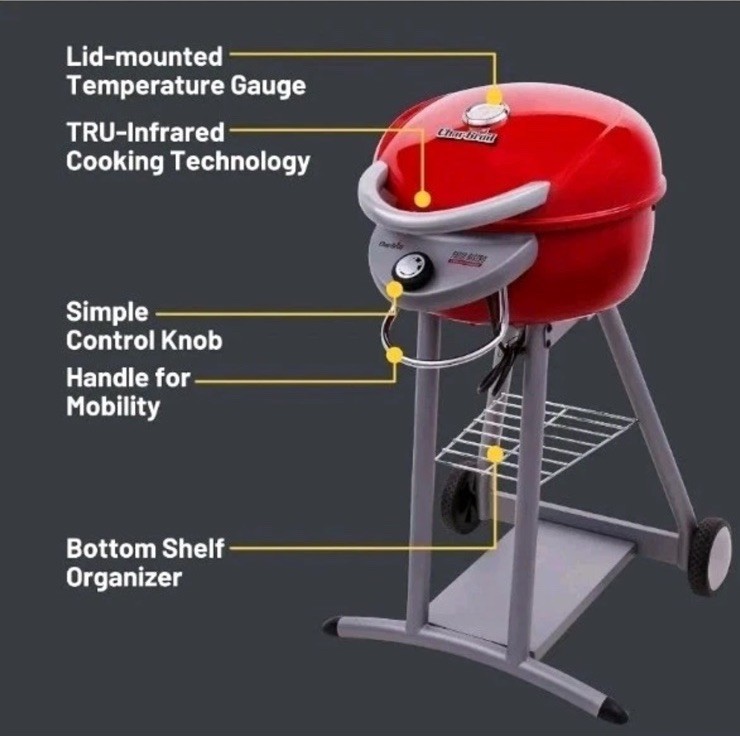 Char-Broil Patio Bistro 240 Grill TRU-Infrared™ Electric Grill RED | eBay