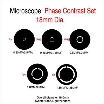 Microscope Phase Contrast Rings 18mm Diameter | eBay