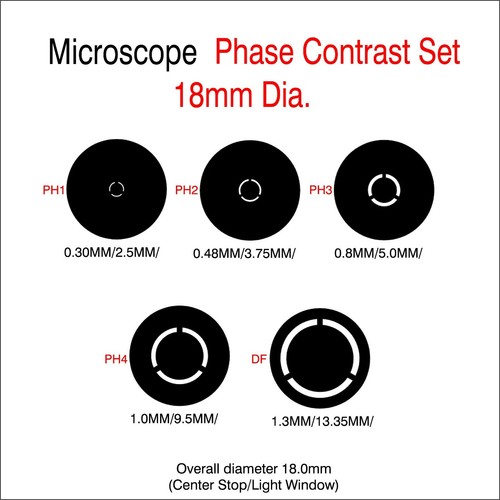 Microscope Phase Contrast Rings 18mm Diameter | eBay