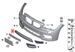 Original BMW e84 Stoßstange vorne Mitte Unten Kühlergrill M Paket OEM ...