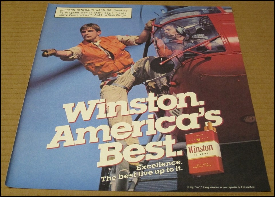 1986 Winston Filter Cigarettes Print Ad Advertisement 10"x12" America's ...