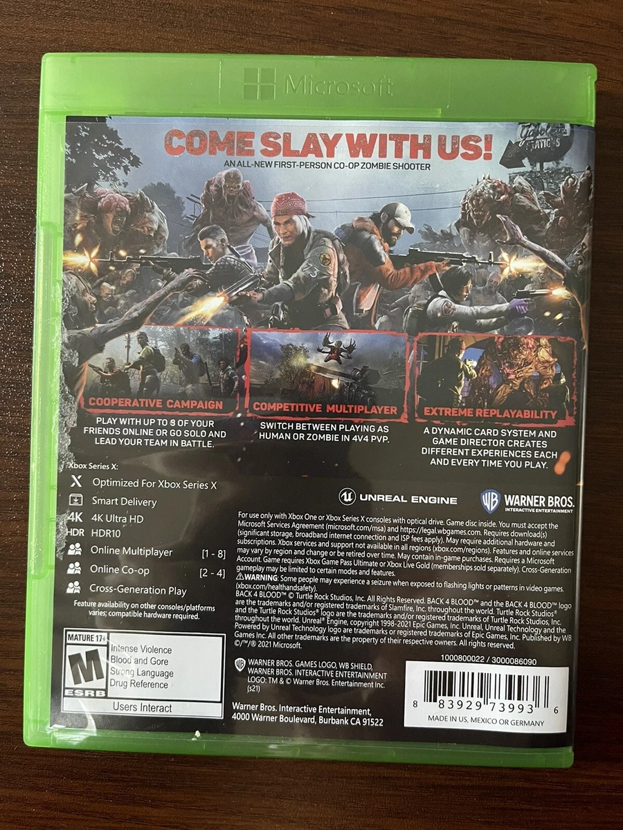 Xbox One Game Cover Back