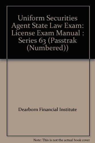 Uniform Securities Agent State Law Exam: License Exam Manual : Series ...