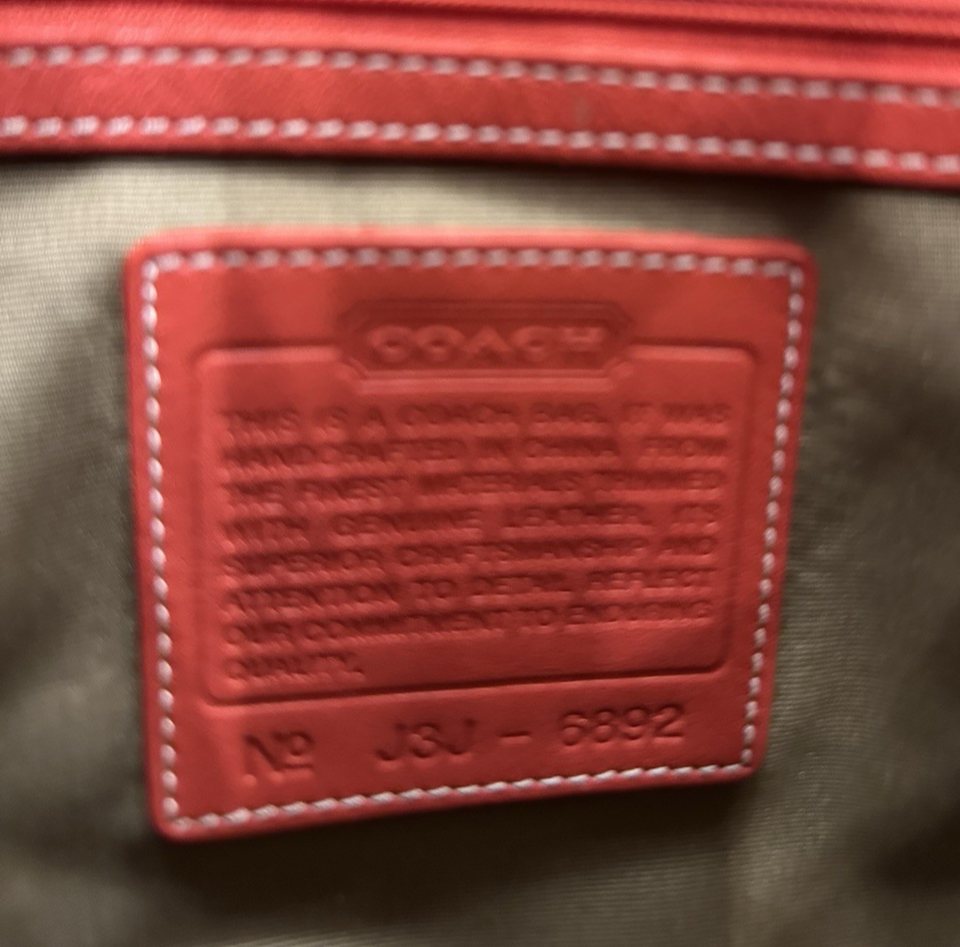 COACH pink suede logo satchel purse J3J 6892 | eBay