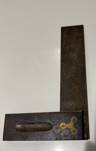 Vintage Carpenters Tri Square Wood & Brass 7 1/2" | eBay