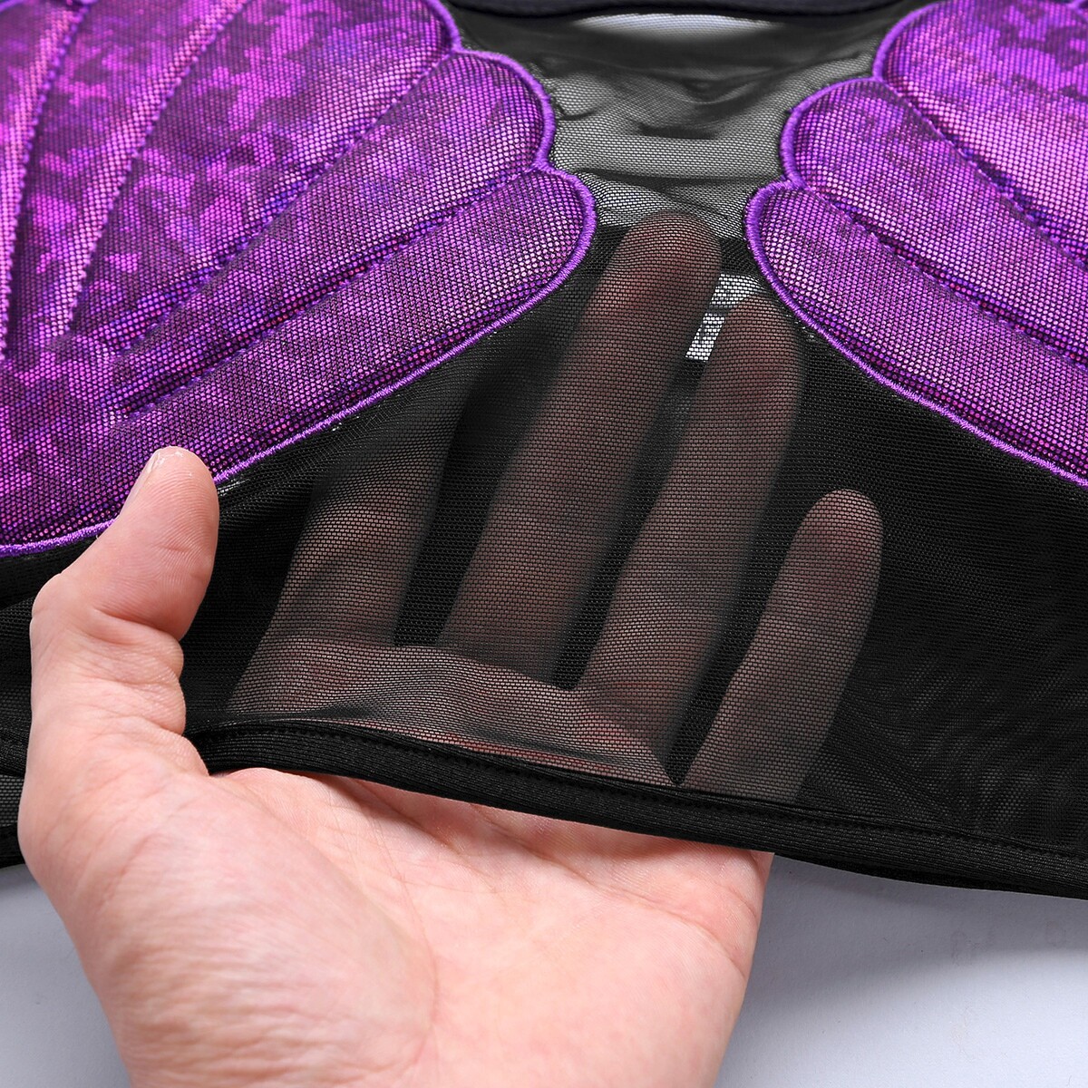 Women Soft Mesh Open Bust Belly Dance Crop Top See-Through T-Shirt ...