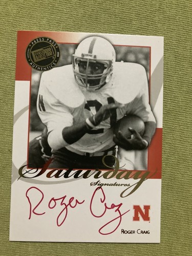 2008 Press Pass Legends Saturday Signatures Roger Craig #SS-RC Red Ink ...