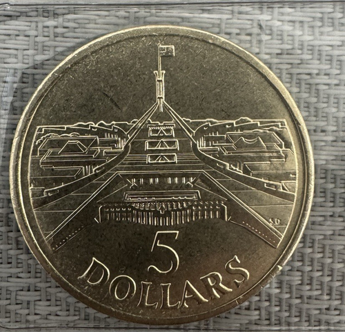 1988 $5 Five Dollar Parliament House Commemorative Uncirculated Coin ...