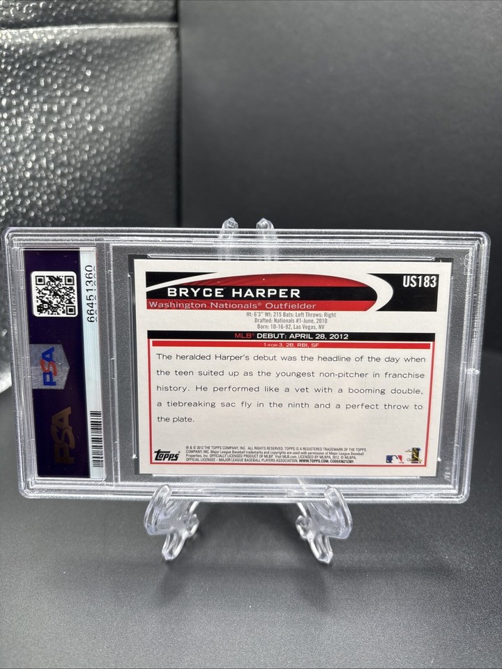 2012 Topps Update #US183 Bryce Harper Rookie RC PSA 10 GEM MINT ...