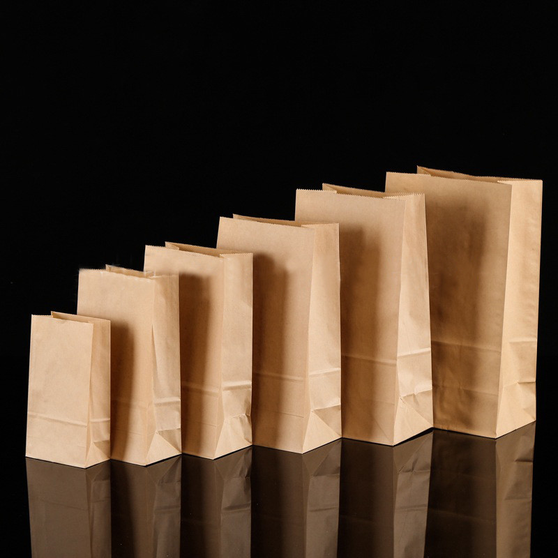 Brown Paper Bags Without Handles Kraft Food Takeaway Carrier Bags SOS ...