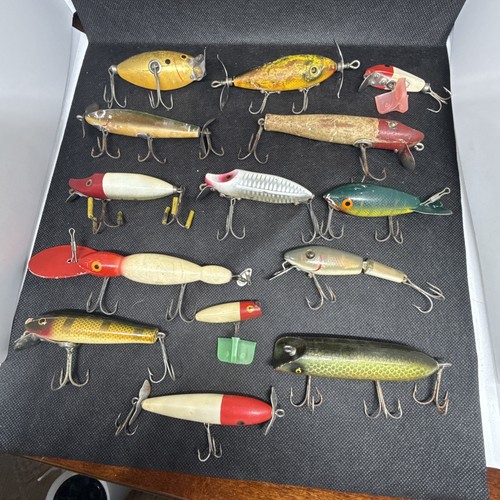 Vintage Fishing Lure Lot Glass Eye Tack Eye Top water Ccbco Heddon ...